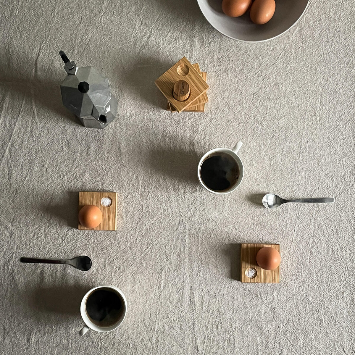 EGG CUBED | Four stackable boiled egg holders | Bruun Home